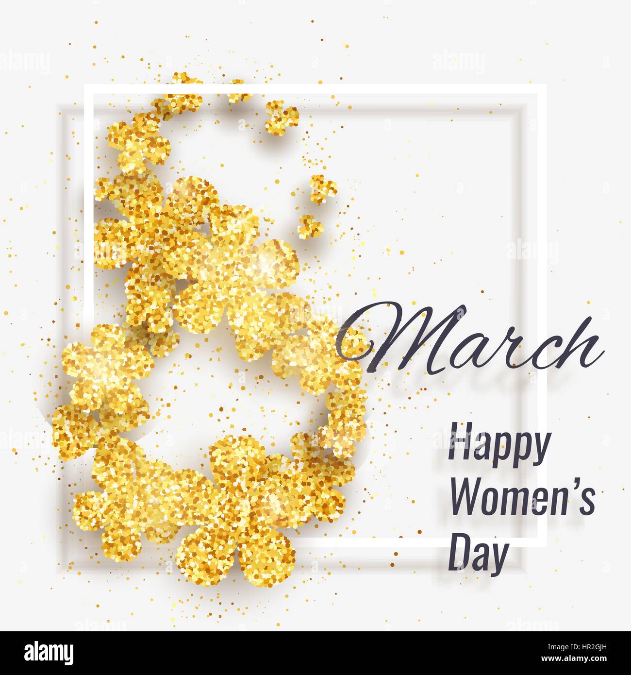 Vector 8 March Happy International Womens Day greeting card with figure ...