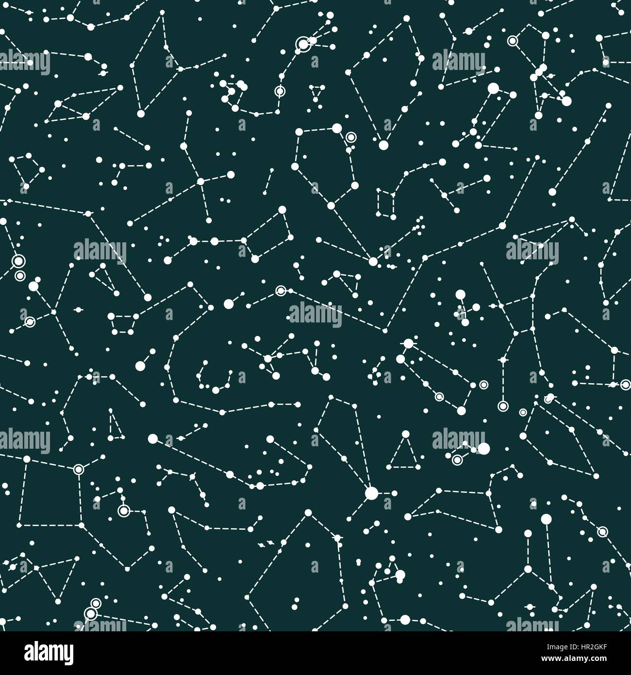 Vector seamless pattern with constellations on green chalkboard ...