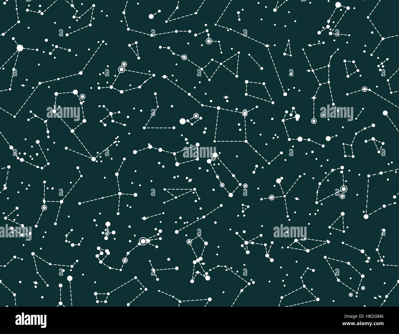 Vector seamless pattern with constellations on green chalkboard ...