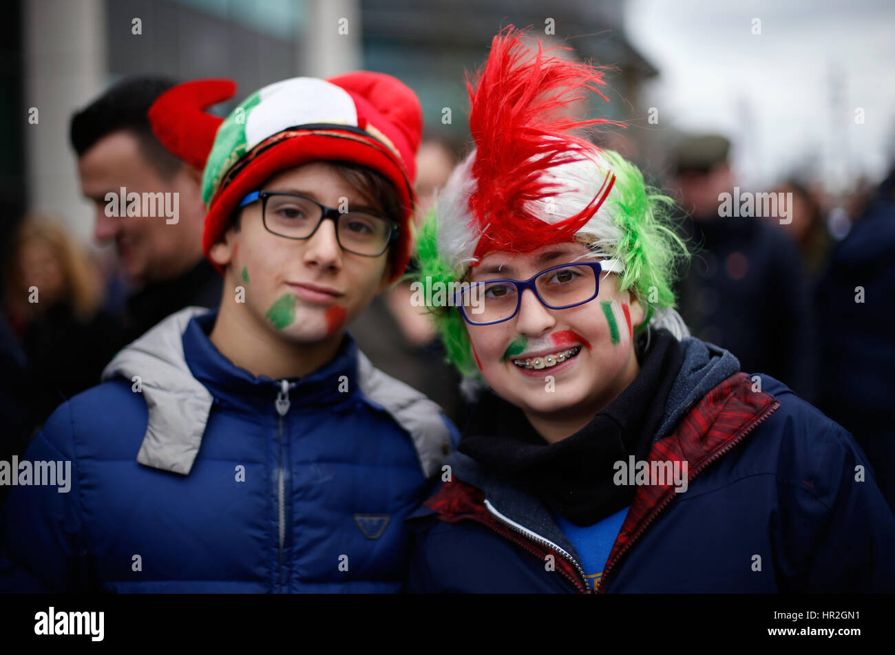 Young italy fans arrive hi-res stock photography and images - Alamy