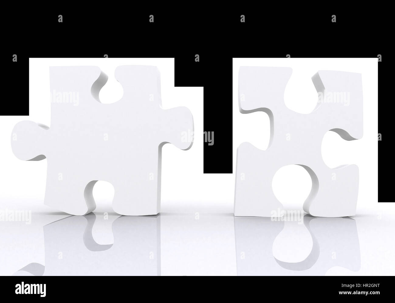 white puzzle pieces - teamwork concept on white Stock Photo - Alamy