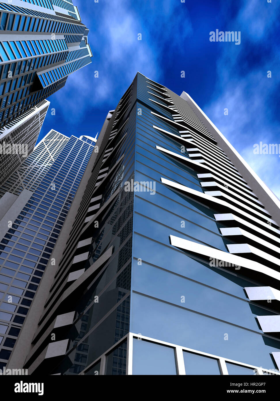 corporate buildings in perspective towards the sky Stock Photo - Alamy