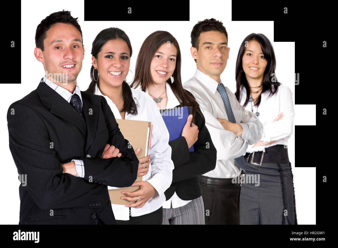 business team over a white background - all members of business team ...