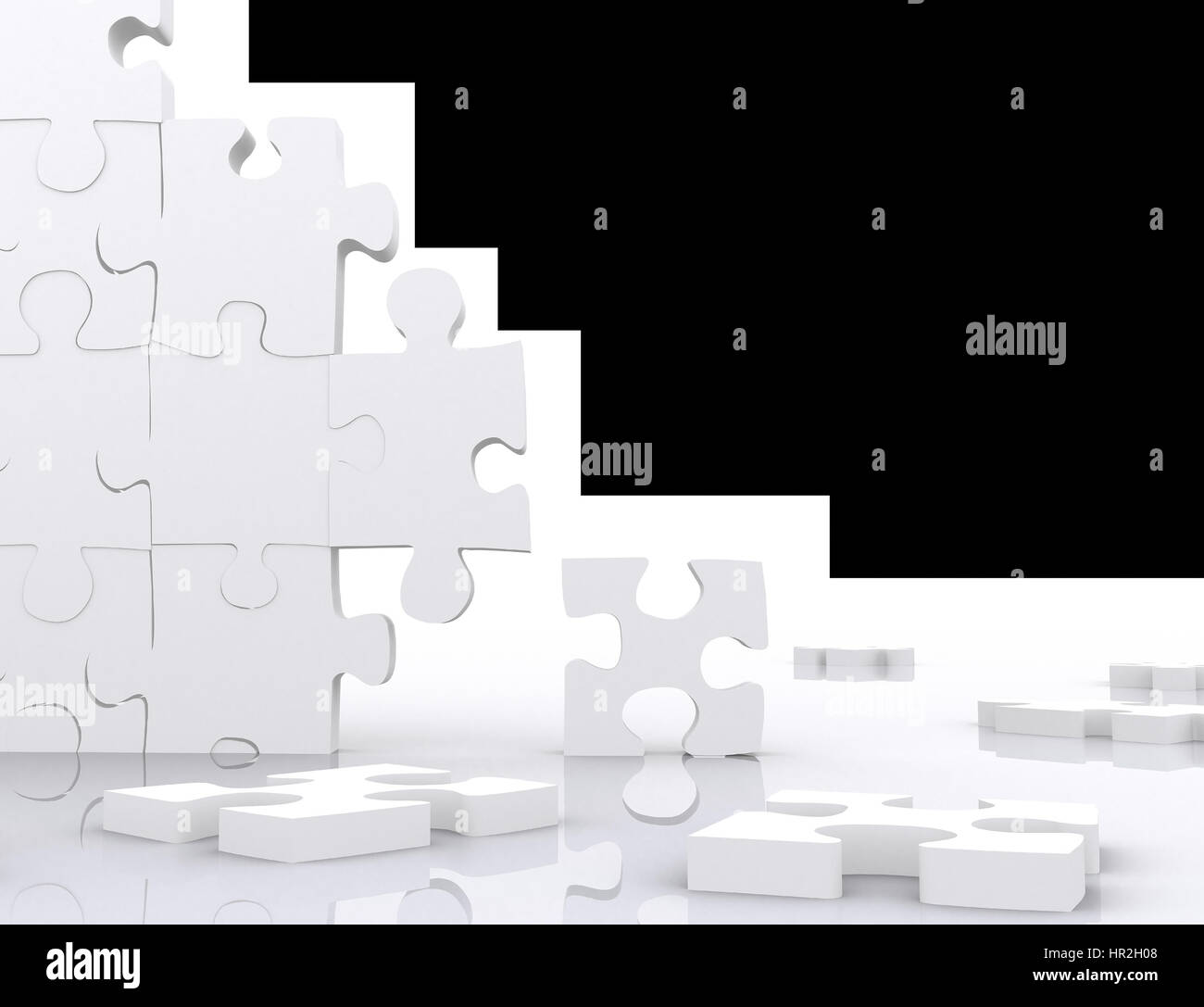 puzzle in pieces over a white background Stock Photo - Alamy
