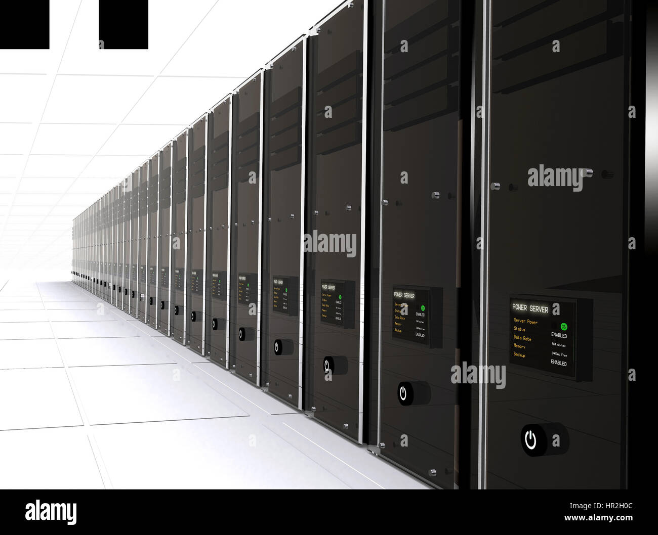 3d computer servers in a data center - good perspective Stock Photo - Alamy