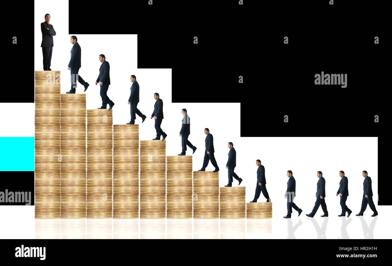 business man - road to financial success over a white background with ...