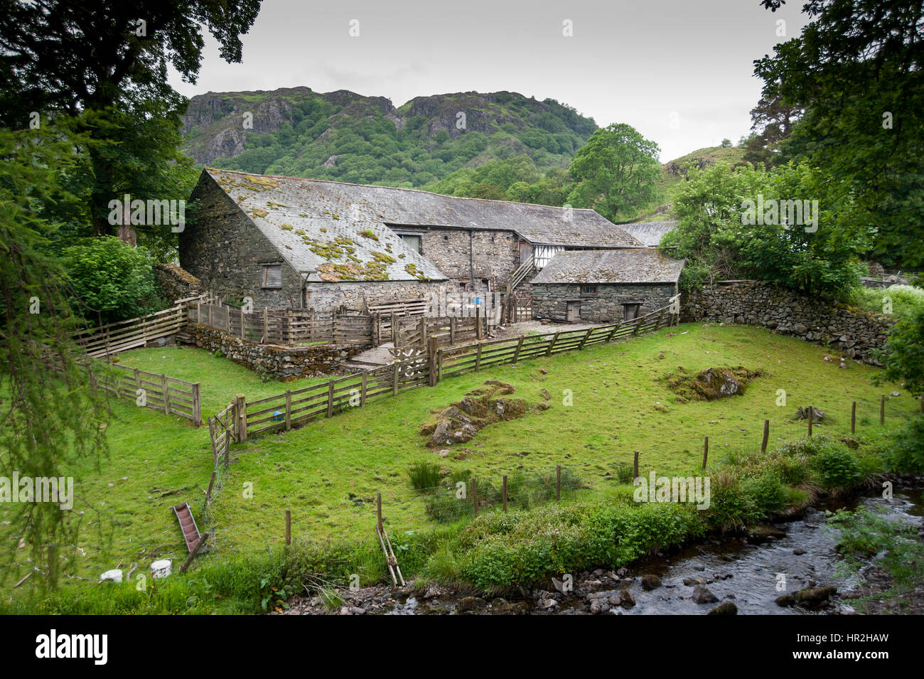 Farm buildings in The Lake District National Park UK Stock Photo - Alamy