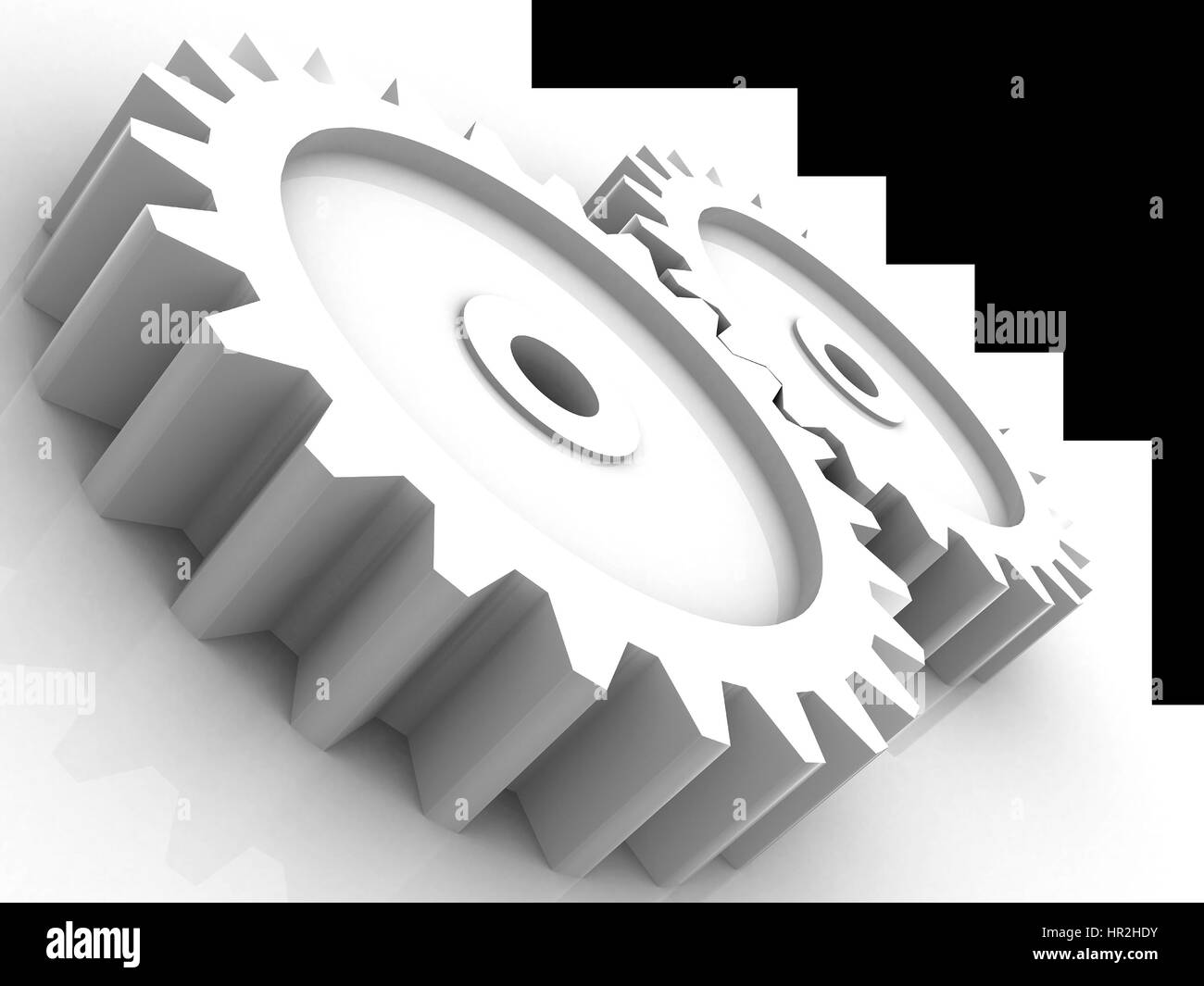 cog wheels in white made in 3d Stock Photo - Alamy