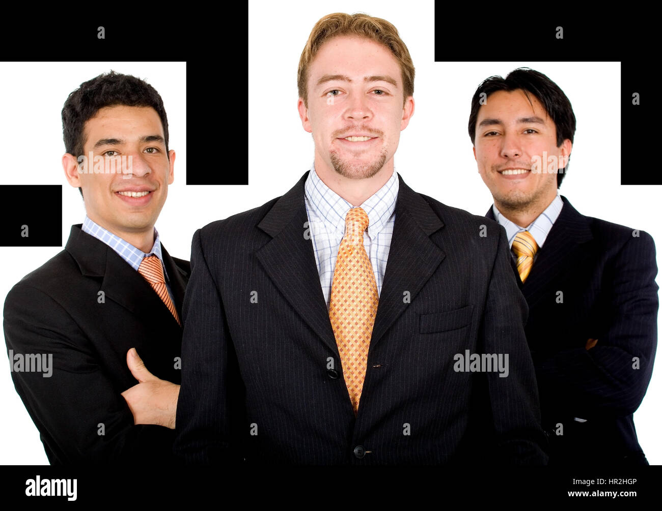 confident male business team over a white background Stock Photo - Alamy