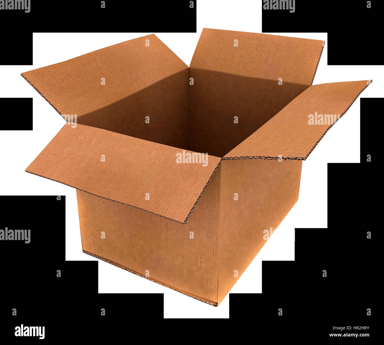 cardboard box in high detail - isolated over a white background Stock ...
