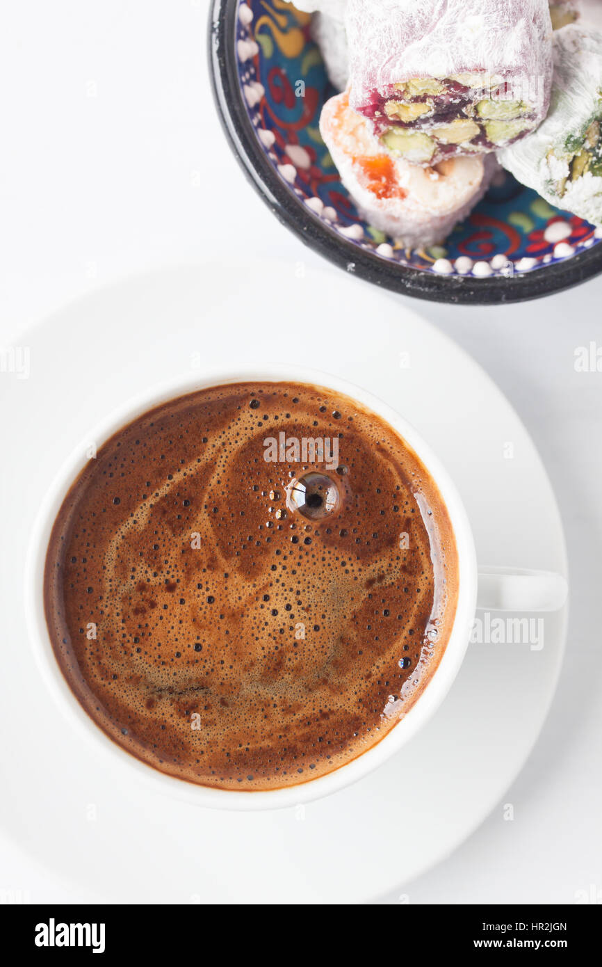 Turkish coffee and delight Stock Photo - Alamy