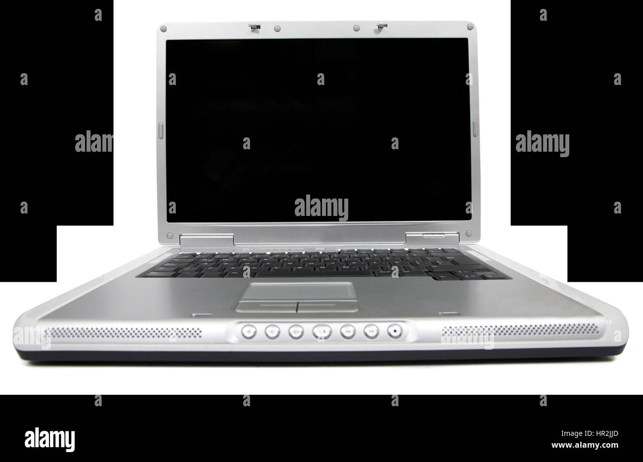 laptop computer isolated over white taken from a very close range ...