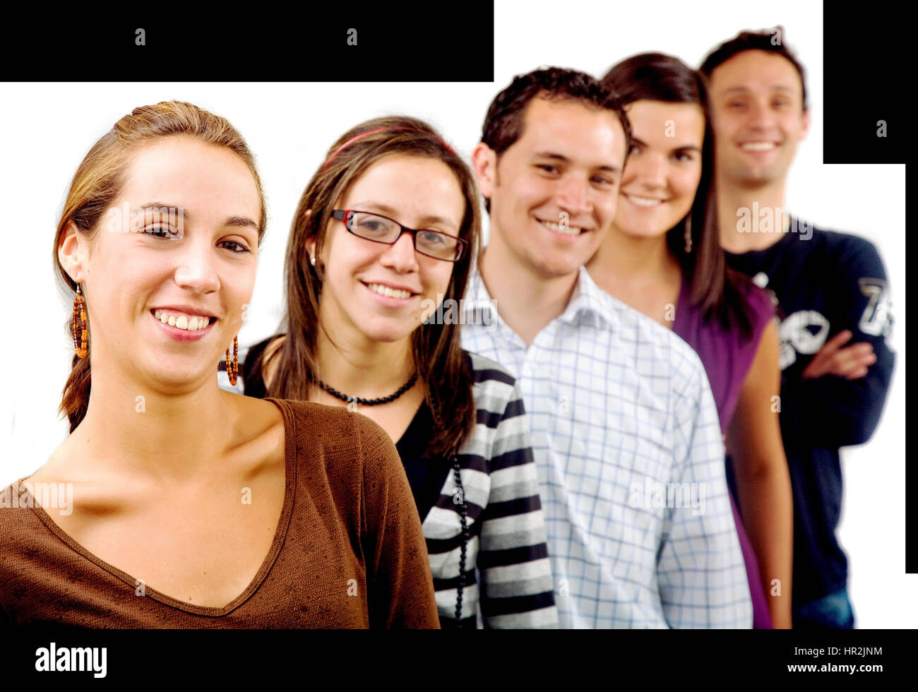 casual group of friends isolated over a white background Stock Photo ...