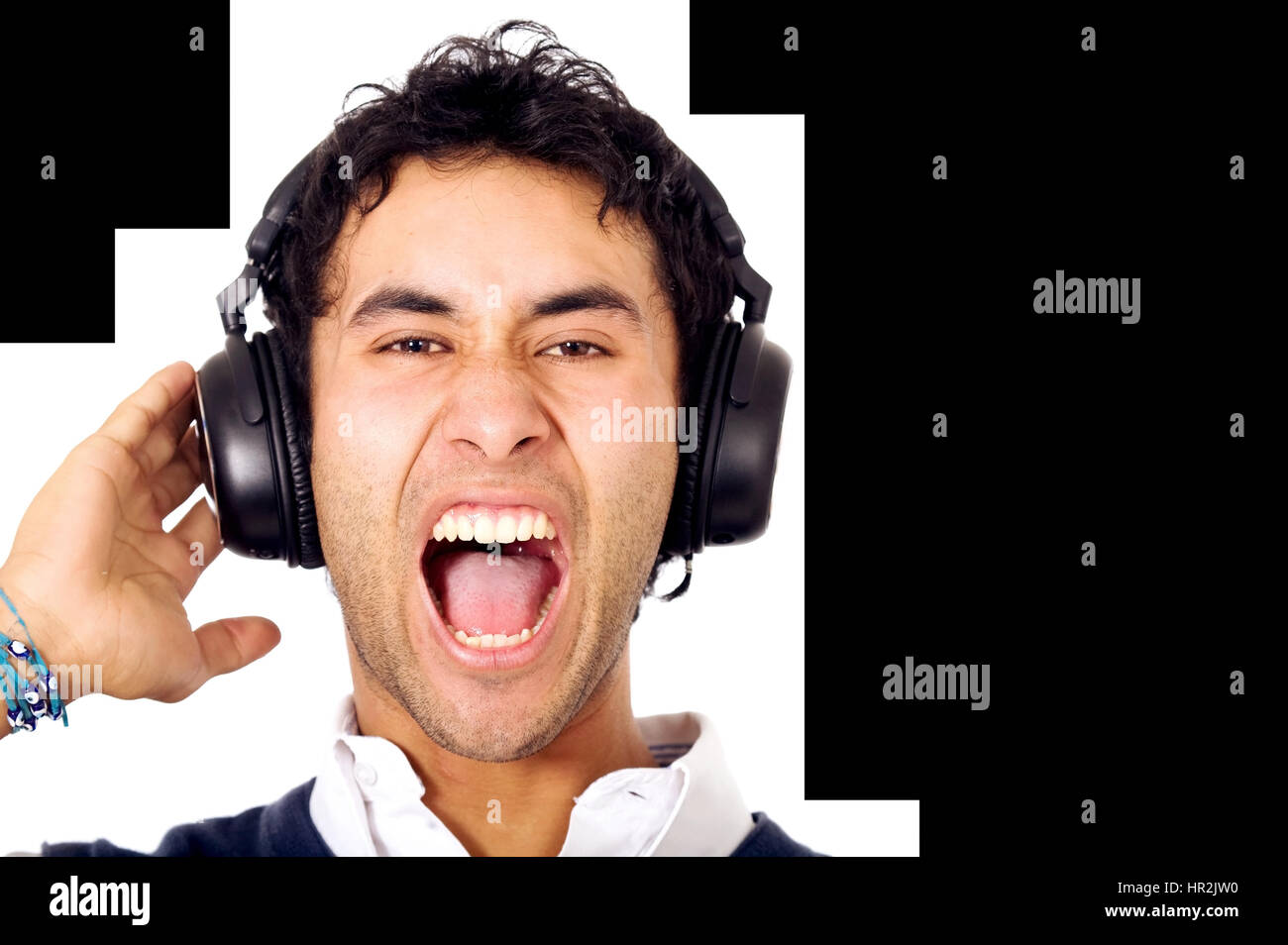 Funky guy screaming listening hi-res stock photography and images - Alamy