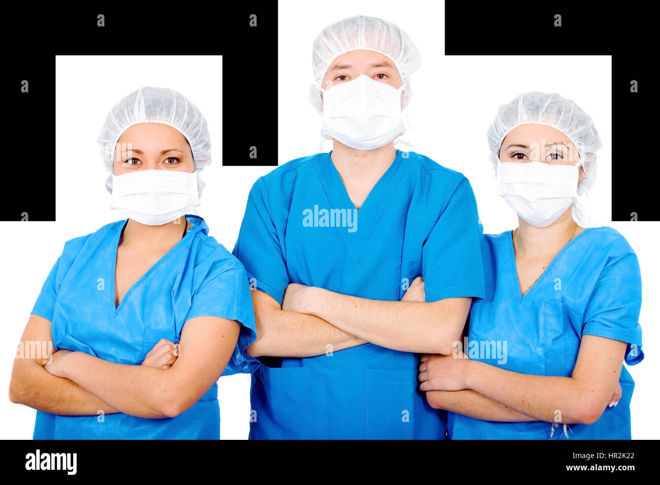 group of surgeons isolated over a white background Stock Photo - Alamy