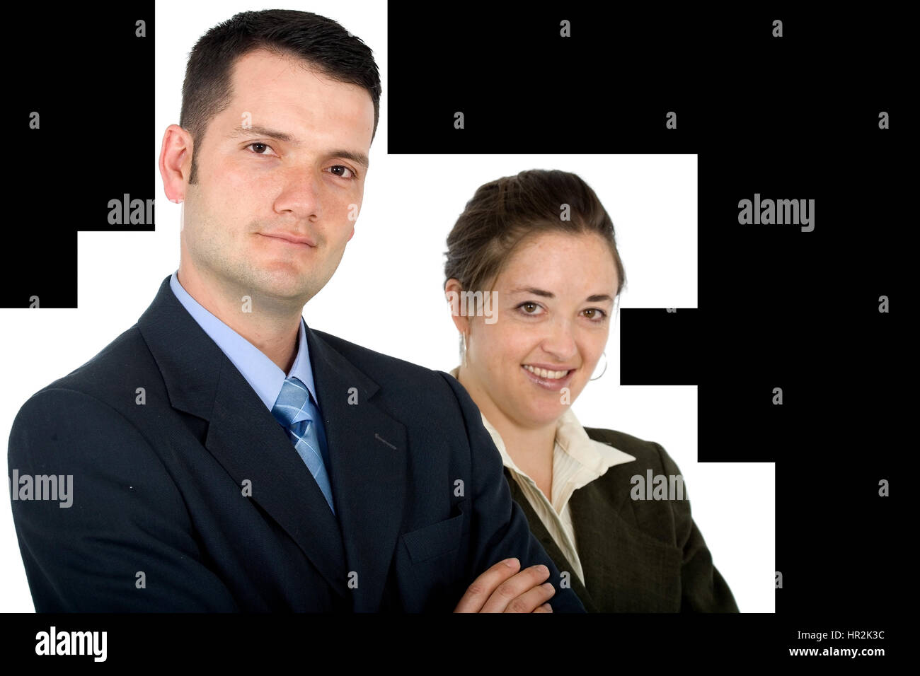 business partnership isolated over a white background Stock Photo - Alamy