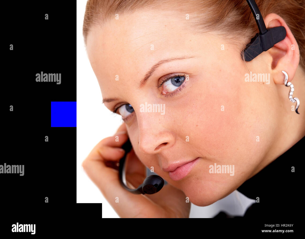 friendly customer service woman smiling isolated over a white ...