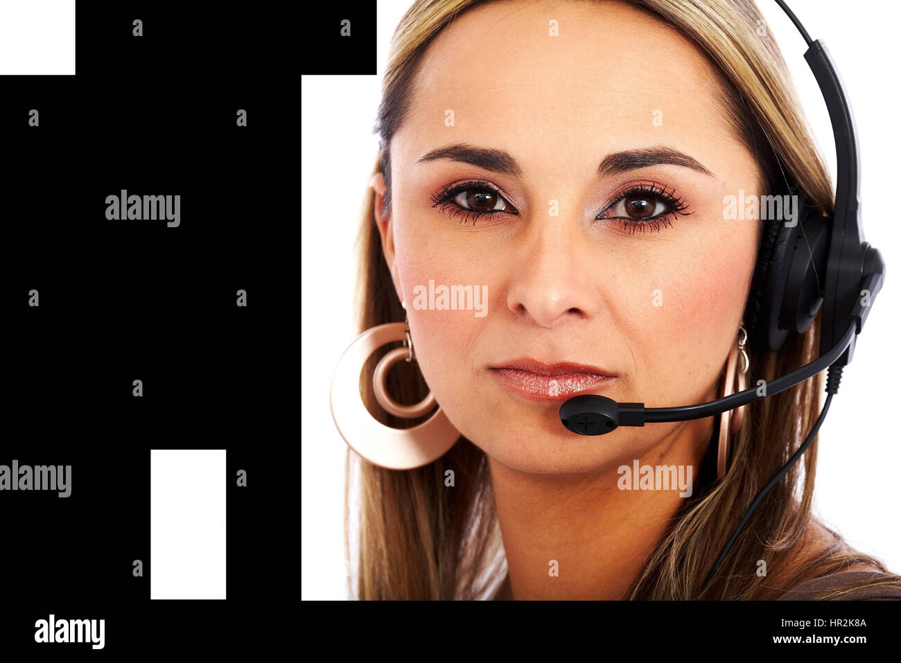 friendly customer service woman smiling at her office Stock Photo - Alamy