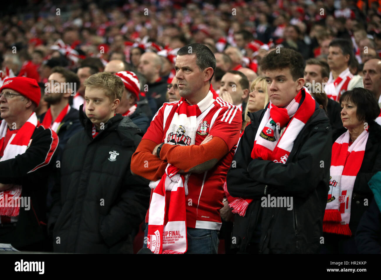 Southampton fans in the stands during the EFL Cup Final at Wembley ...