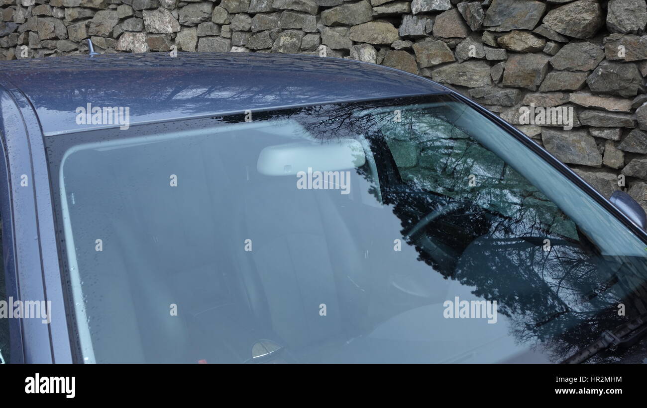 Luxury car design windshield with rain sensors and light sensors in ...