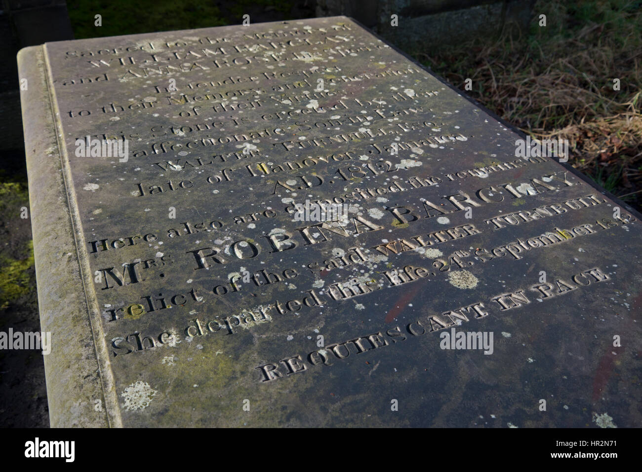 Early 19th century inscription on a monument in Greyfriars Kirkyard in ...