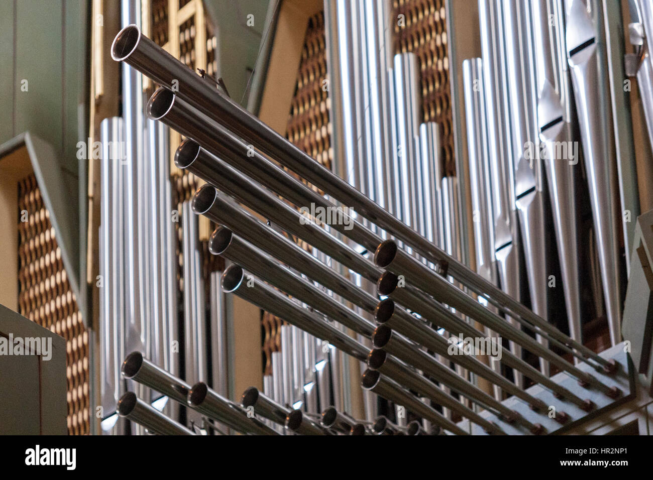 Organ pipes in St. Pierre Cathedral, Geneva, Switzerland Stock Photo ...