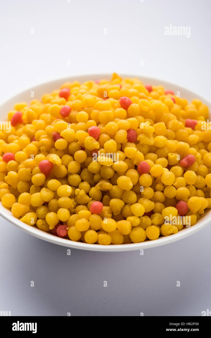indian sweet boondi or bundi in raw form, main ingredient of bundi ...