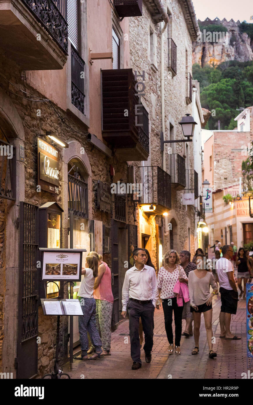 evening street view, Begur, Costa Brava, Spain Stock Photo - Alamy