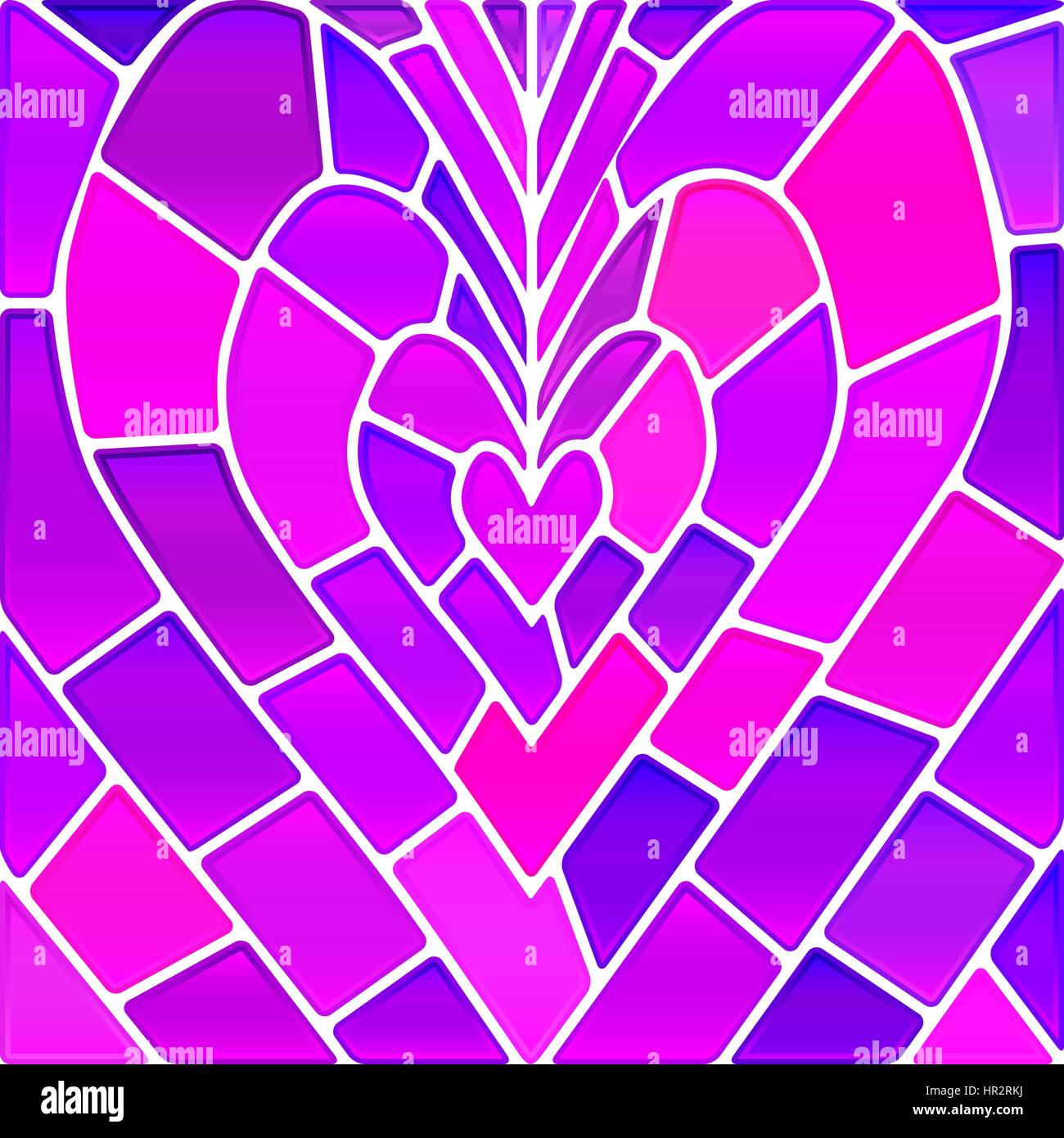 abstract vector stained-glass mosaic background - purple heart Stock ...