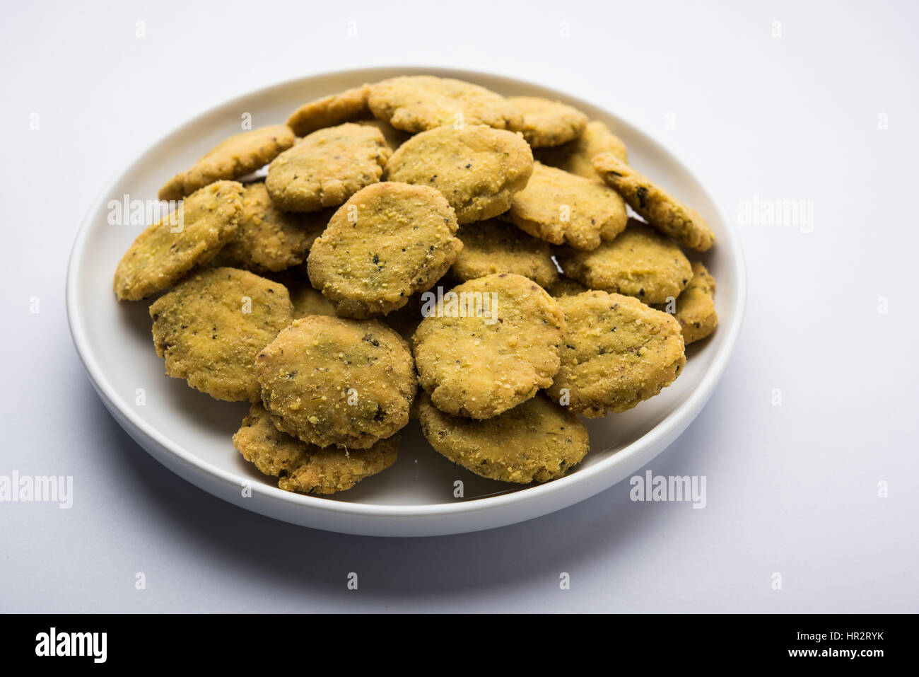 Tasty North Indian snack mathri or mathari served with pickle ...