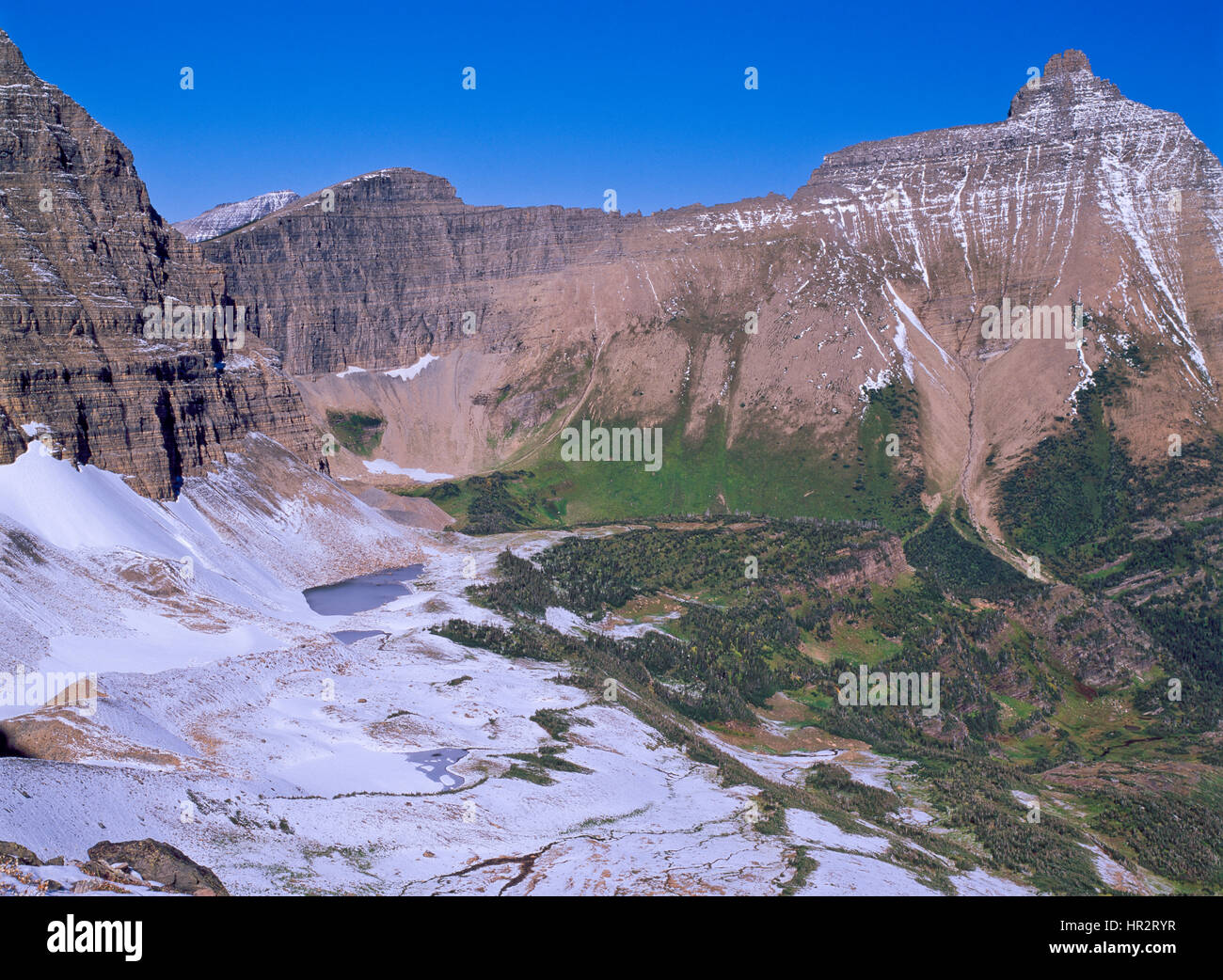 split mountain viewed from triple divide pass in glacier national park ...