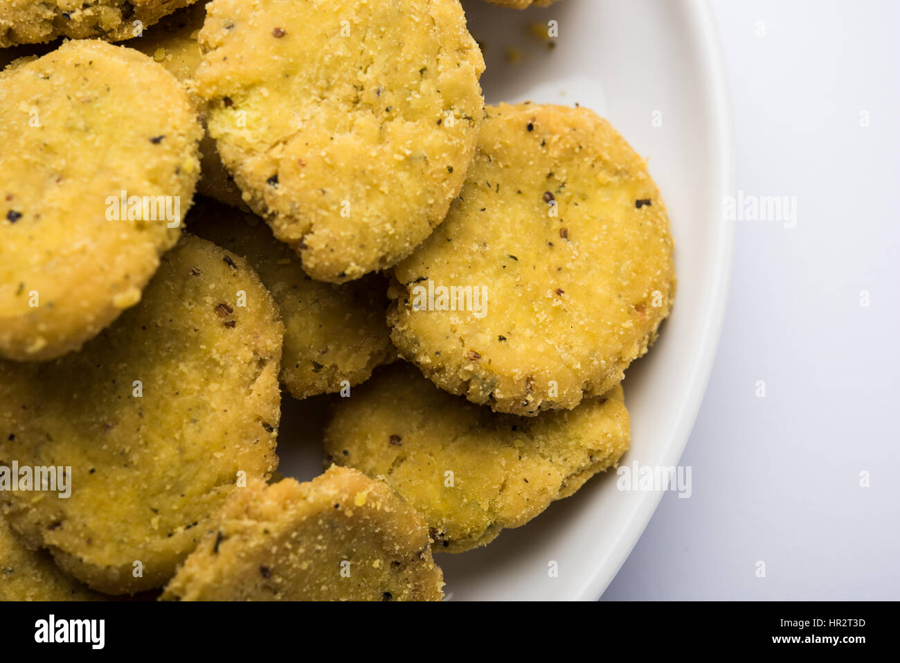 Tasty North Indian snack mathri or mathari served with pickle ...