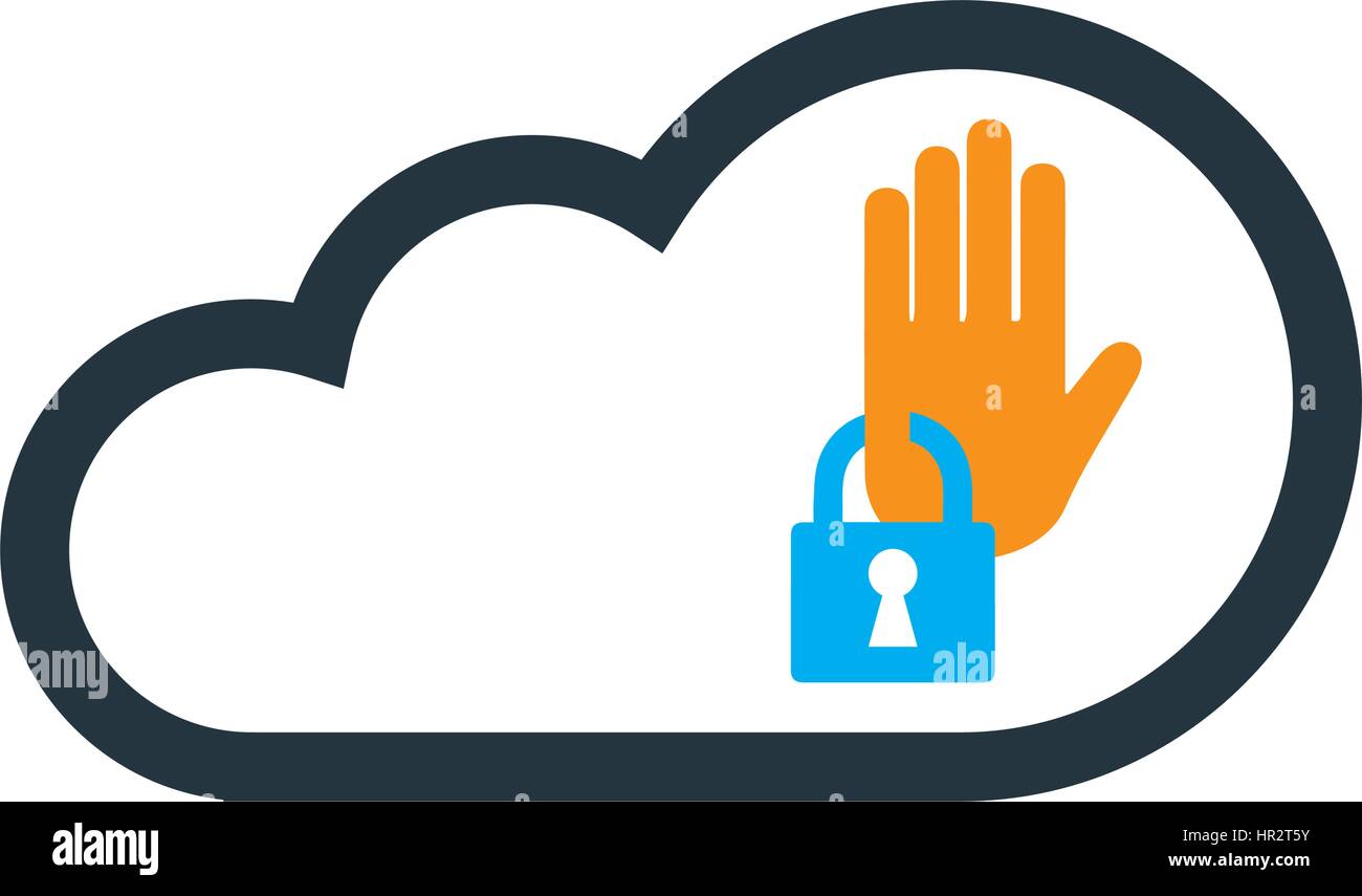 Cloud Computing with Security Concept Icon Design Stock Vector Image ...