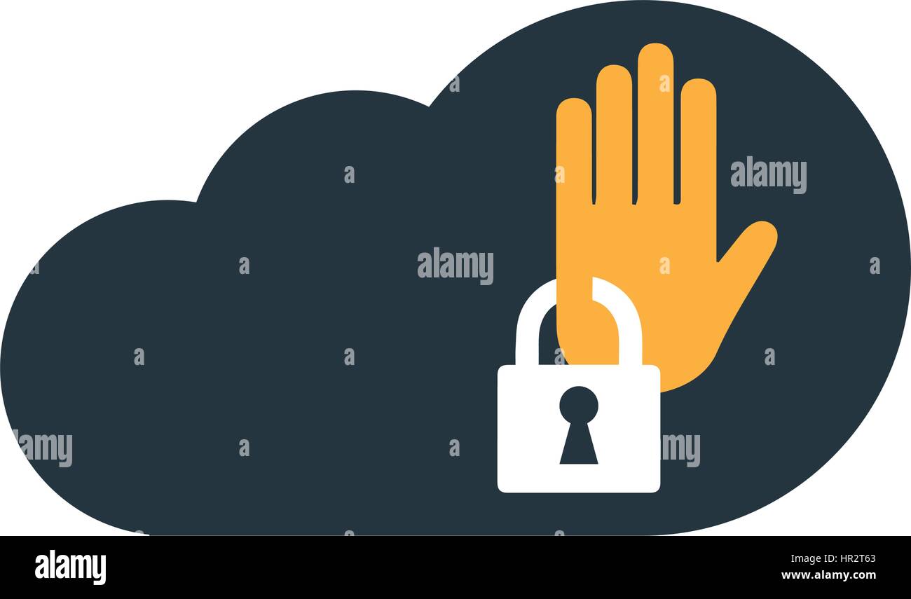 Cloud Computing with Security Concept Icon Design Stock Vector Image ...