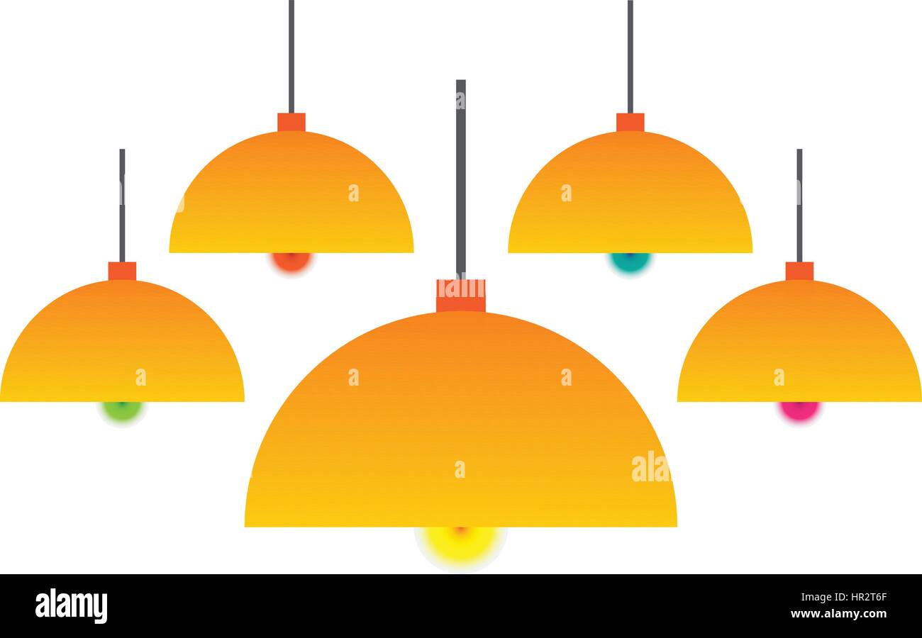Colorful hanging lamp with bulbs isolated vector Stock Vector Image ...