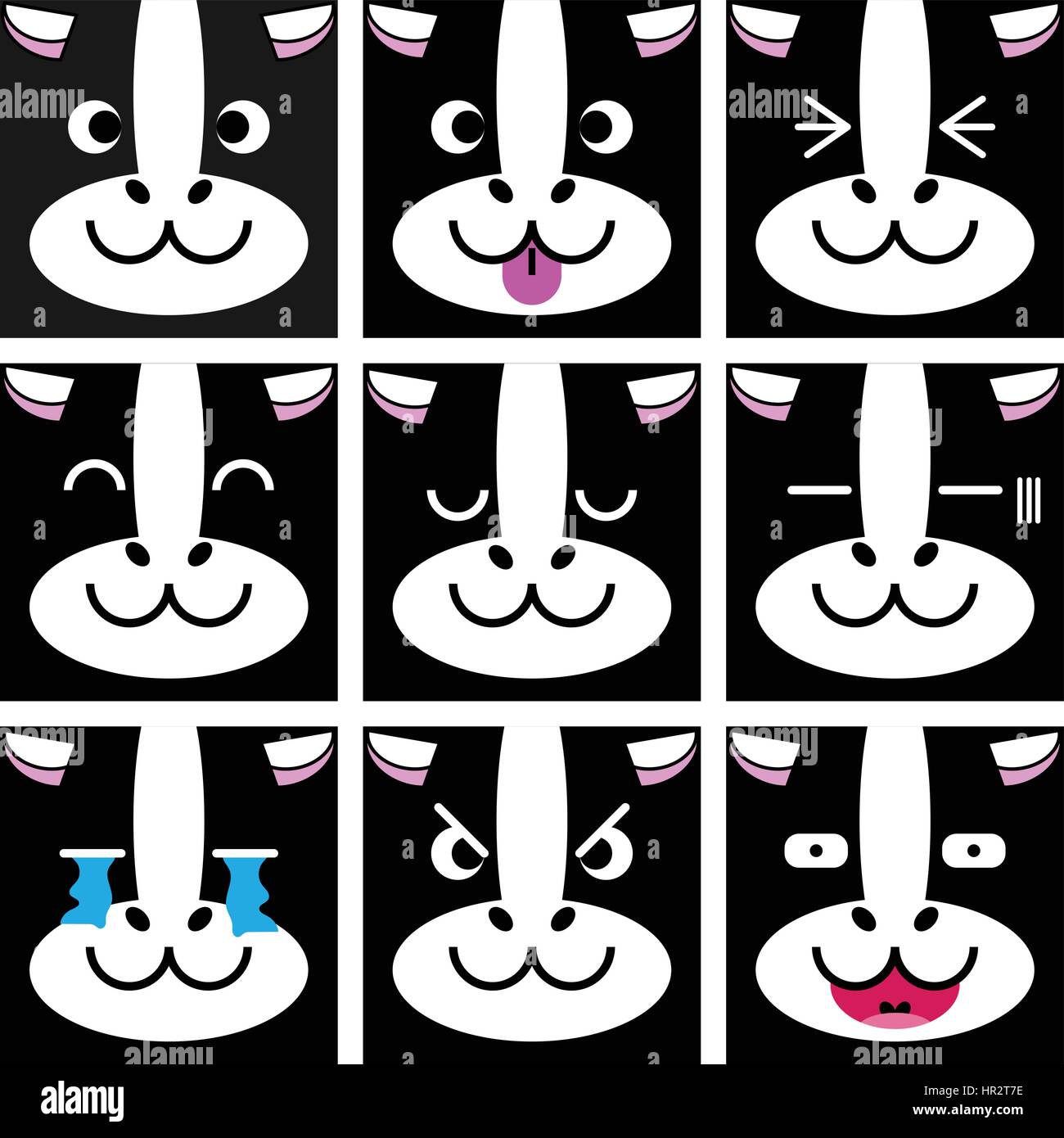 Square cow cartoon illustration hi-res stock photography and images - Alamy