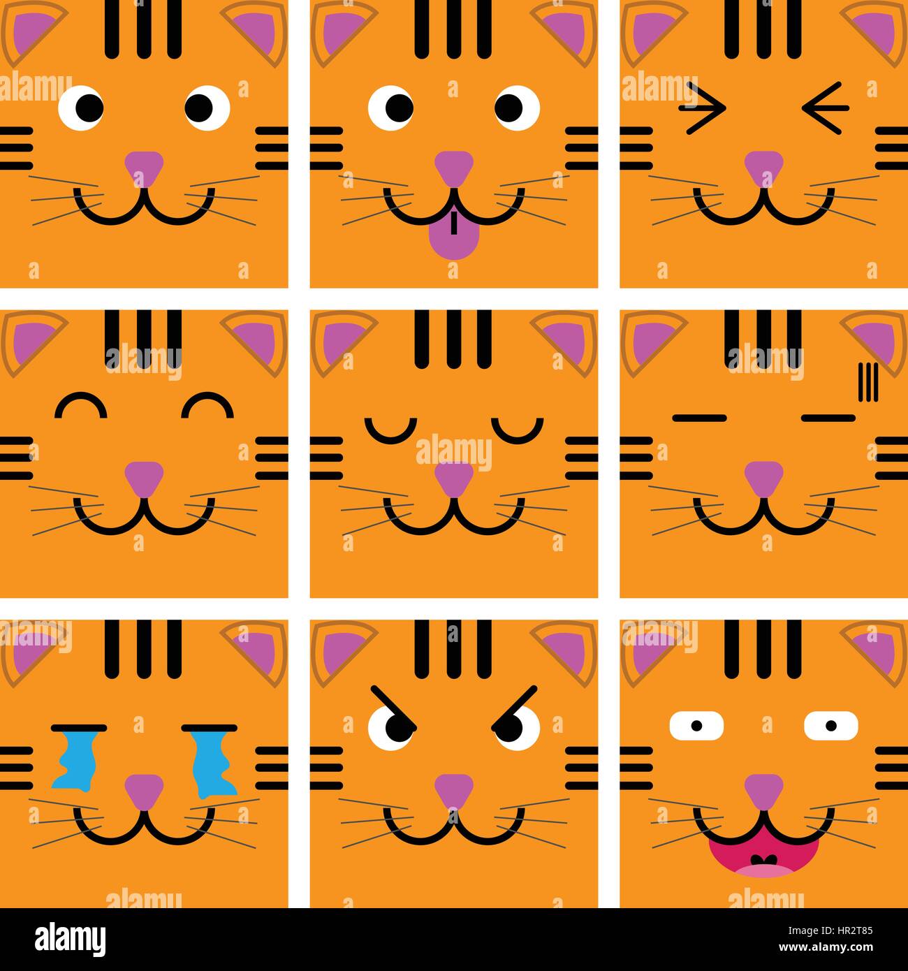 Tiger face emotion icon illustration Stock Vector Images - Alamy