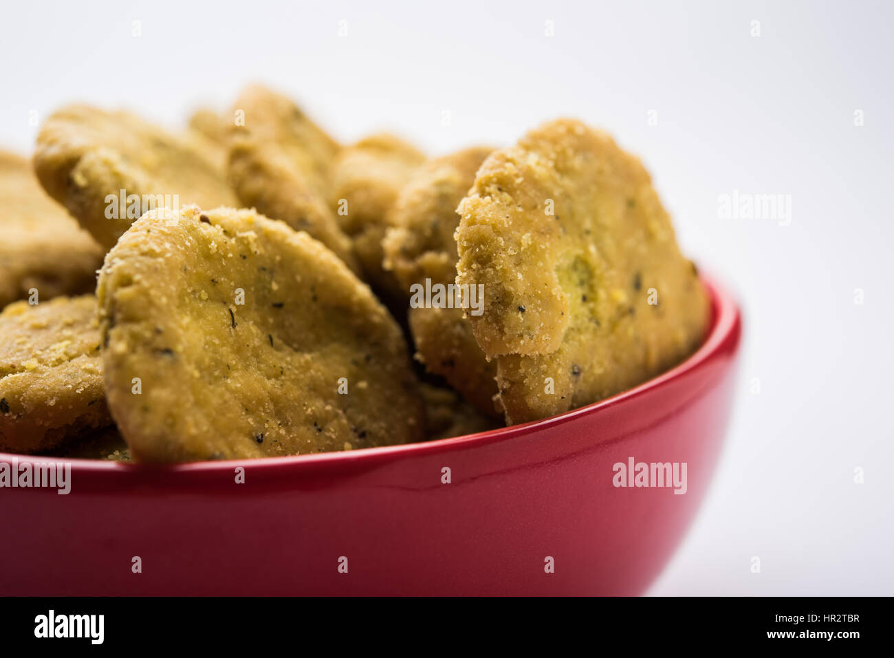 Tasty North Indian snack mathri or mathari served with pickle ...