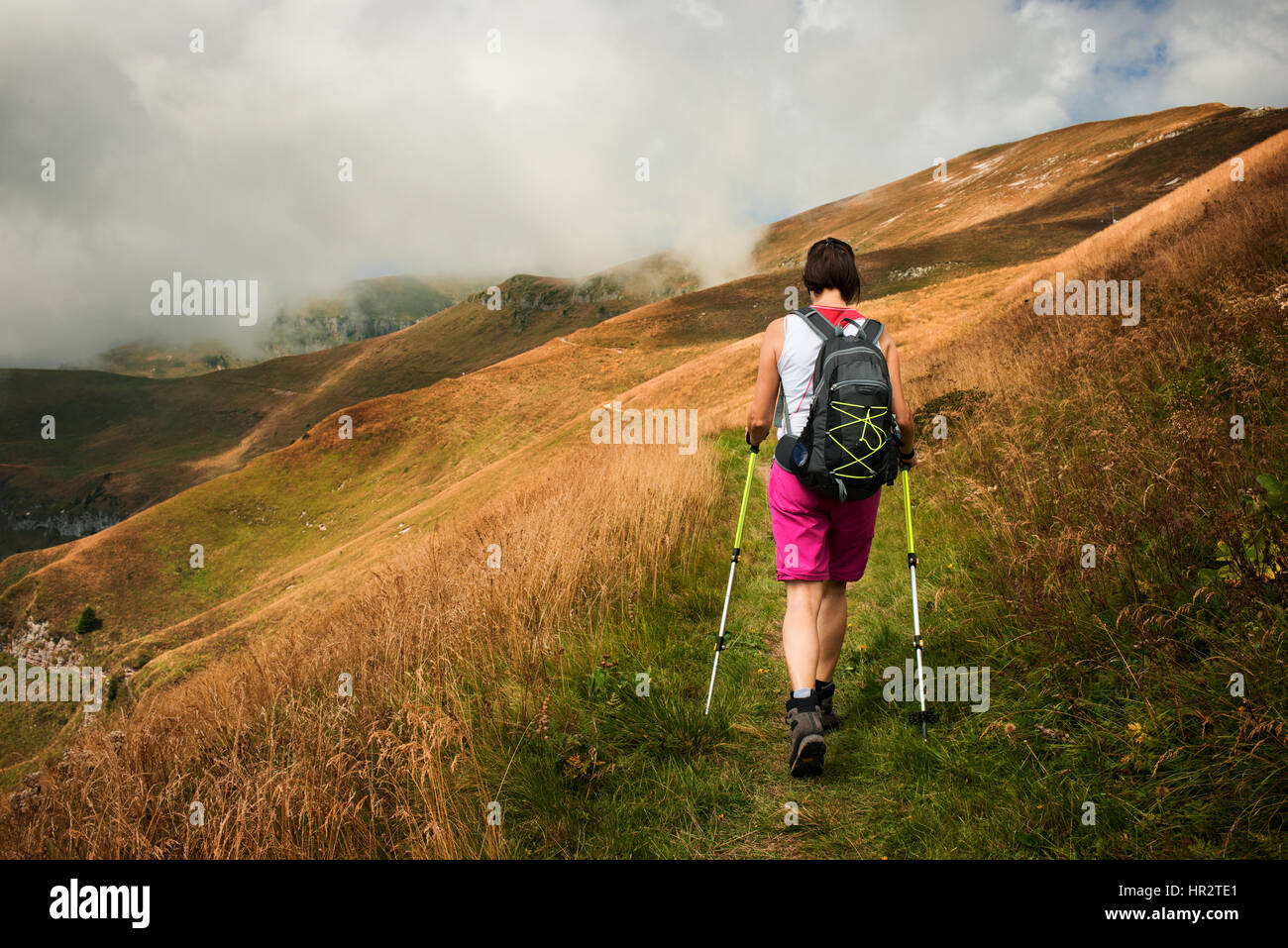 Using hiking poles hi-res stock photography and images - Alamy