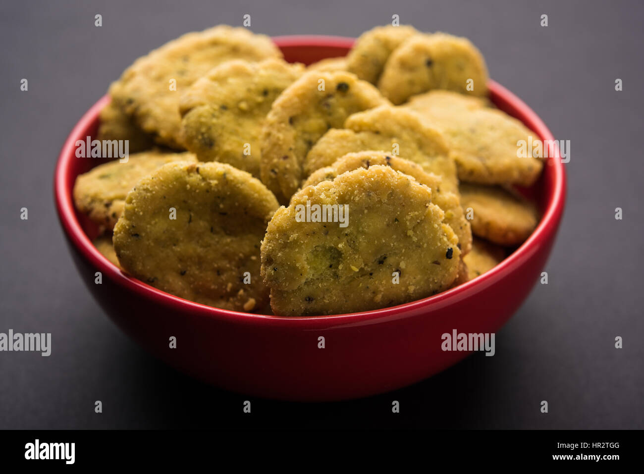Tasty North Indian snack mathri or mathari served with pickle ...