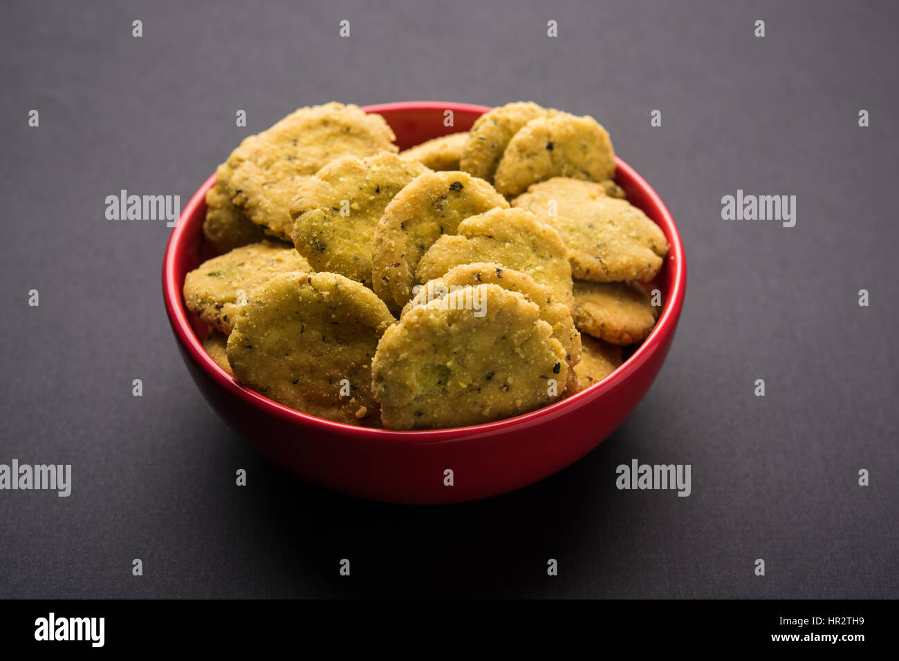 Tasty North Indian snack mathri or mathari served with pickle ...