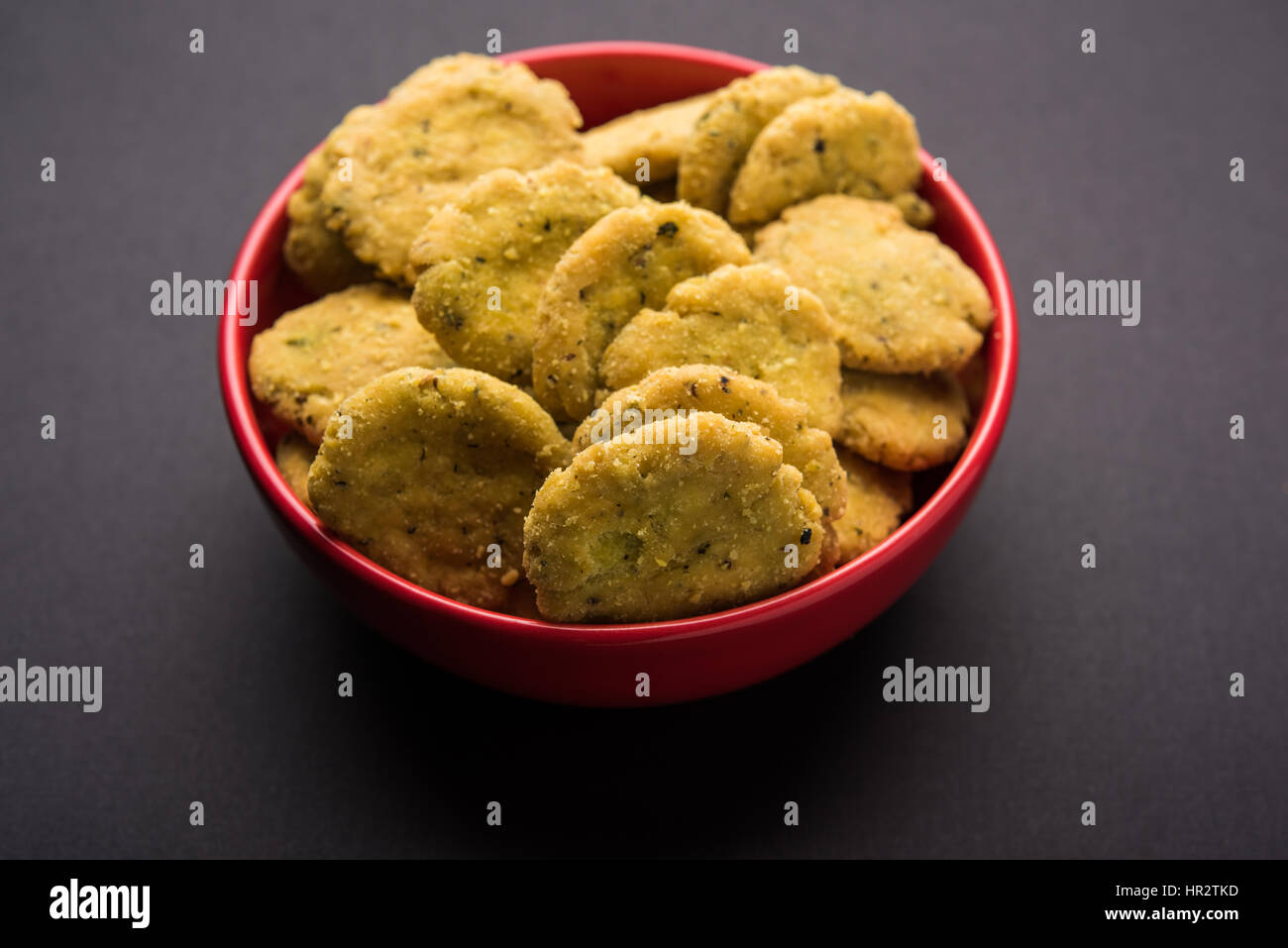 Tasty North Indian snack mathri or mathari served with pickle ...