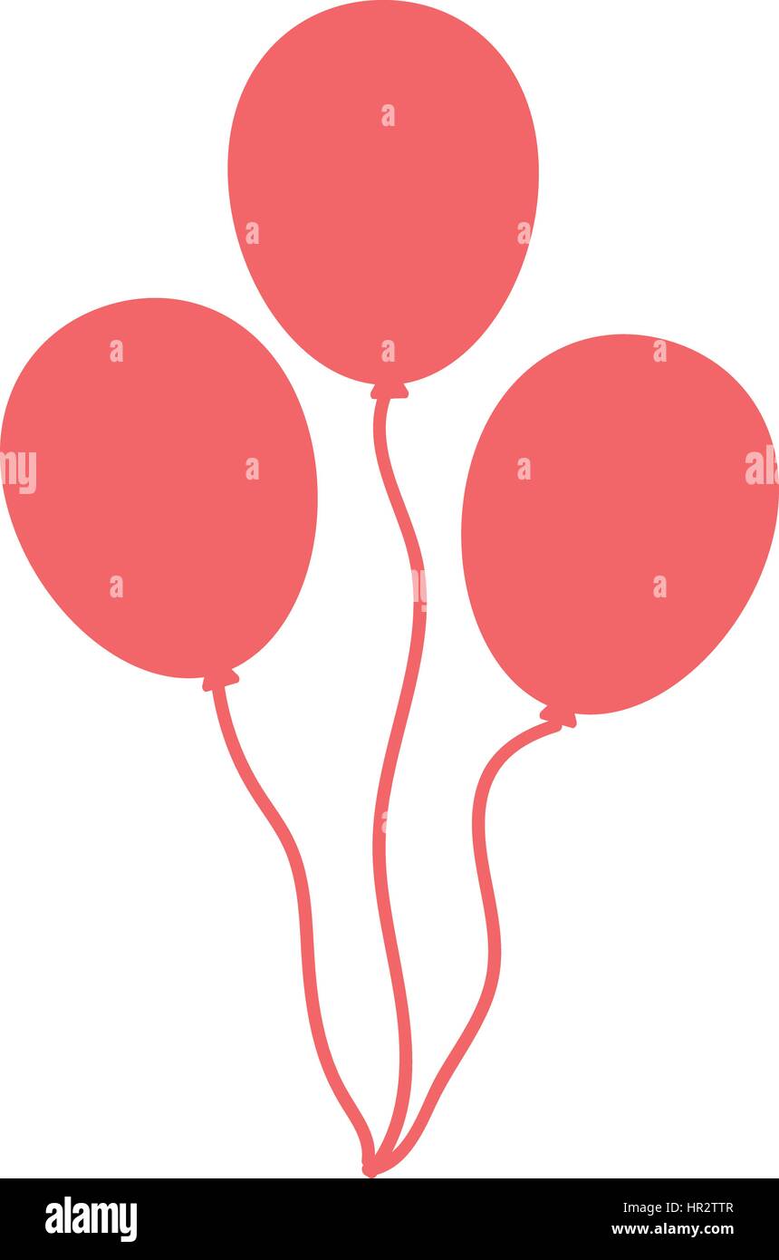 Three big balloon with small white balloon pattern on red background ...