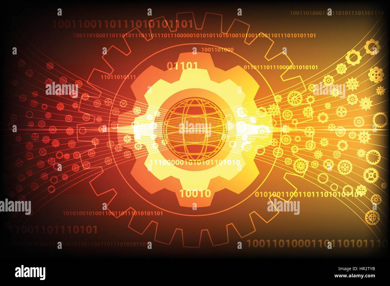 Gear wheel transform on orange background Stock Vector Image & Art - Alamy