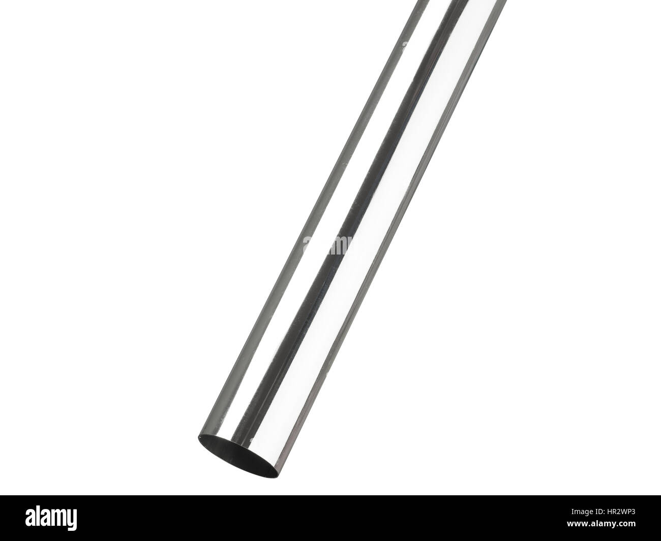 Shiny steel metal pipe isolated on white background Stock Photo - Alamy