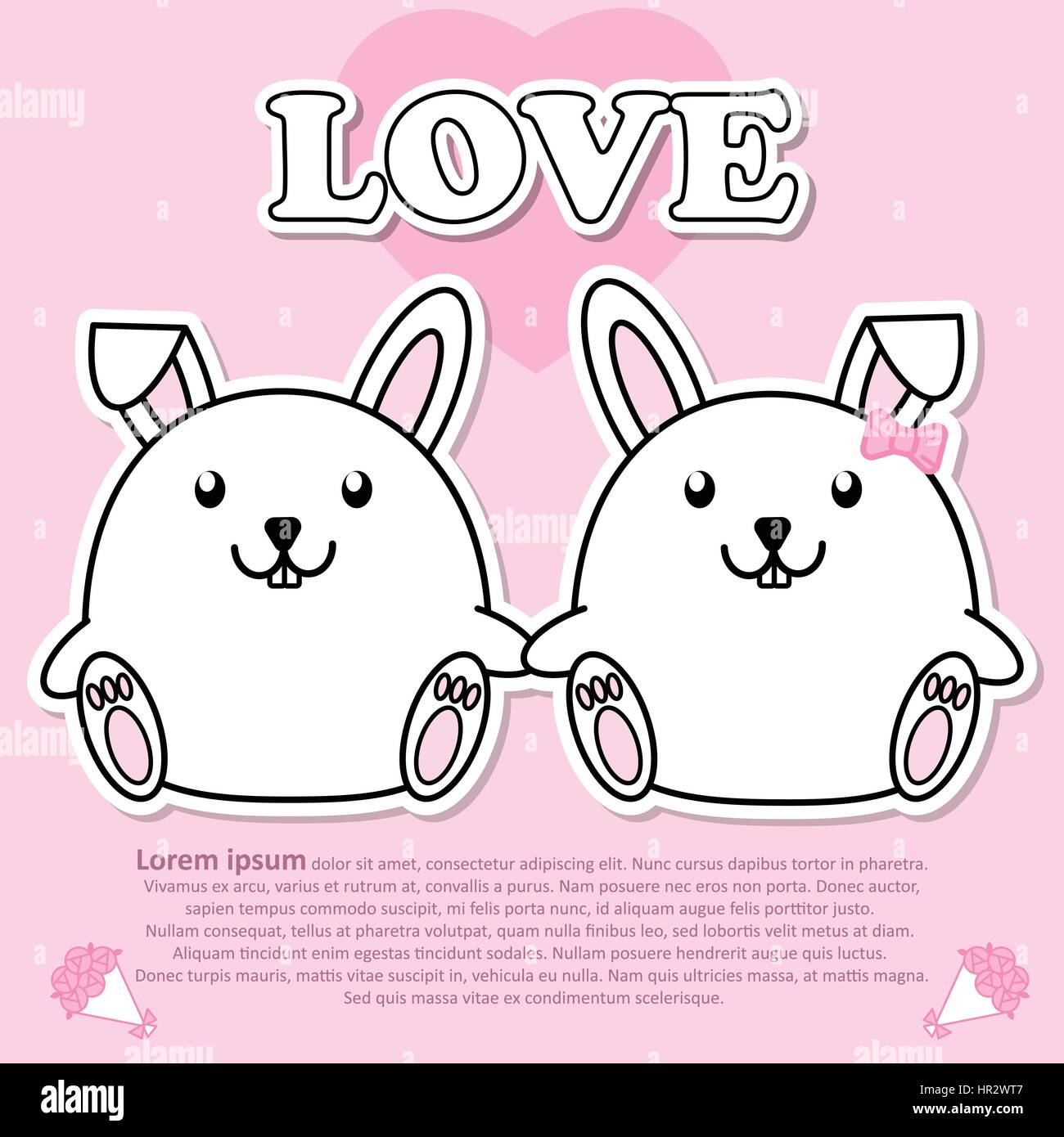 Cute easter couple rabbit heart hi-res stock photography and images - Alamy