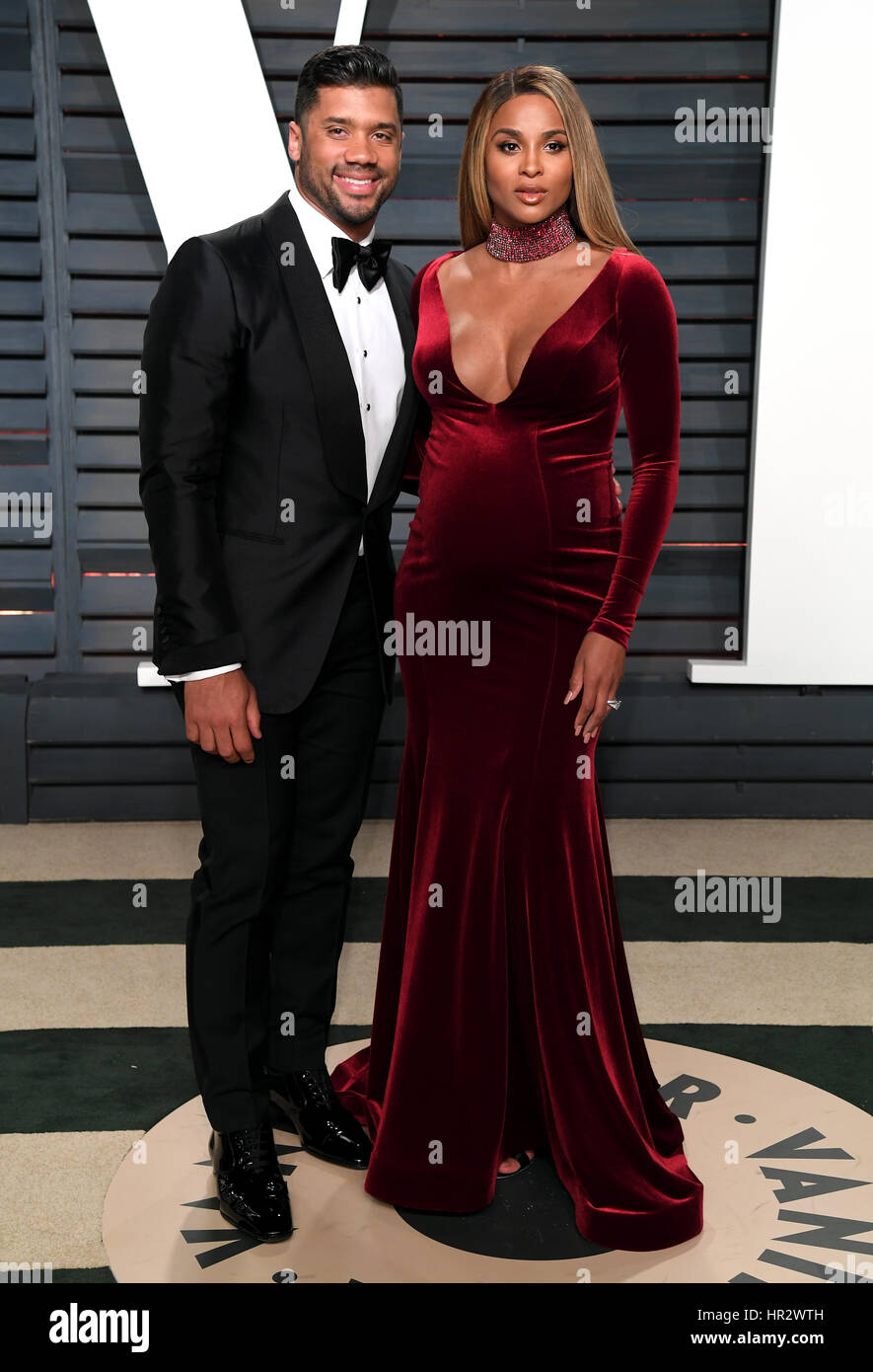Russell Wilson and Ciara arriving at the Vanity Fair Oscar Party in ...