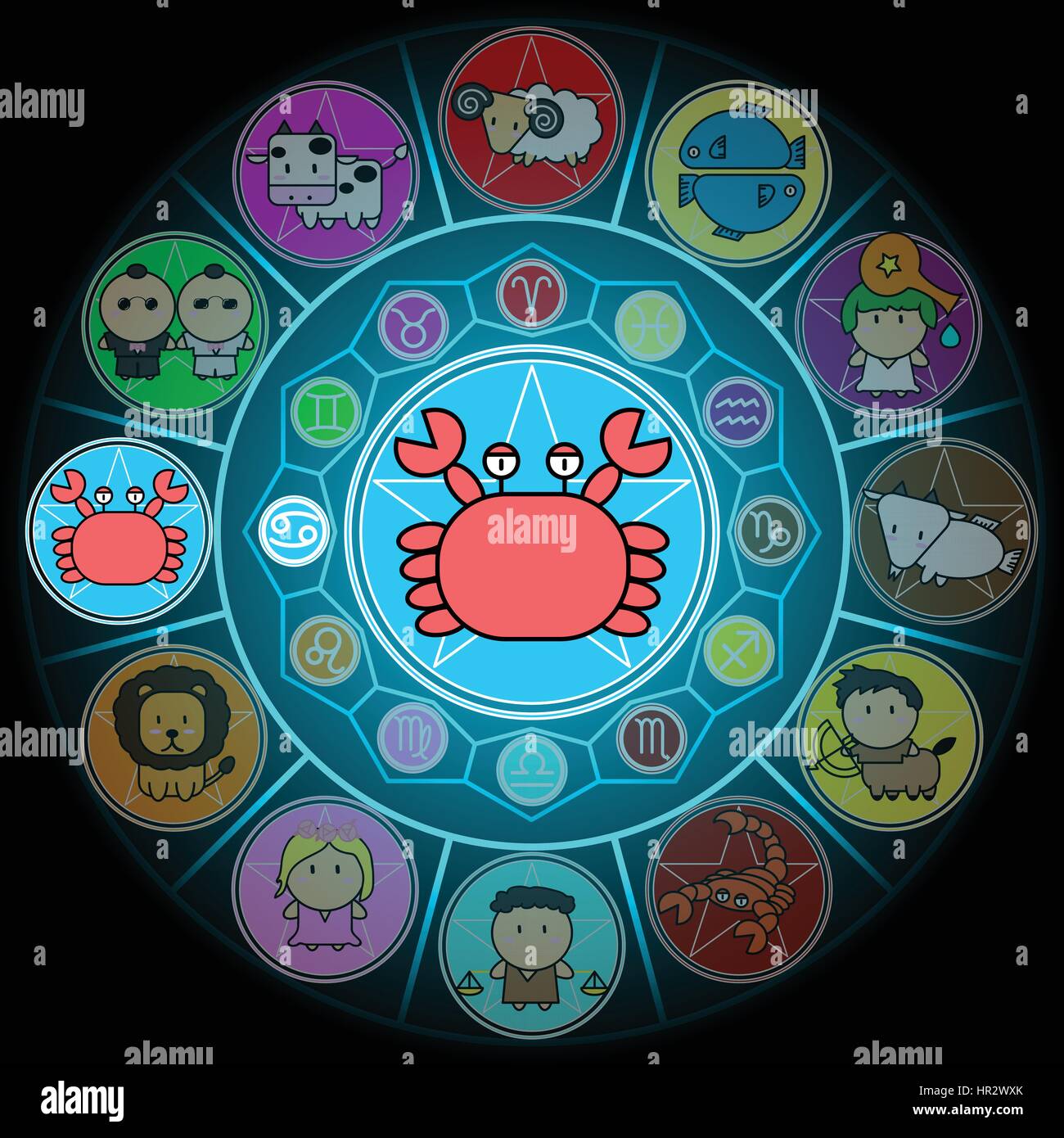 Cancer constellation cartoon illustration hi-res stock photography and ...