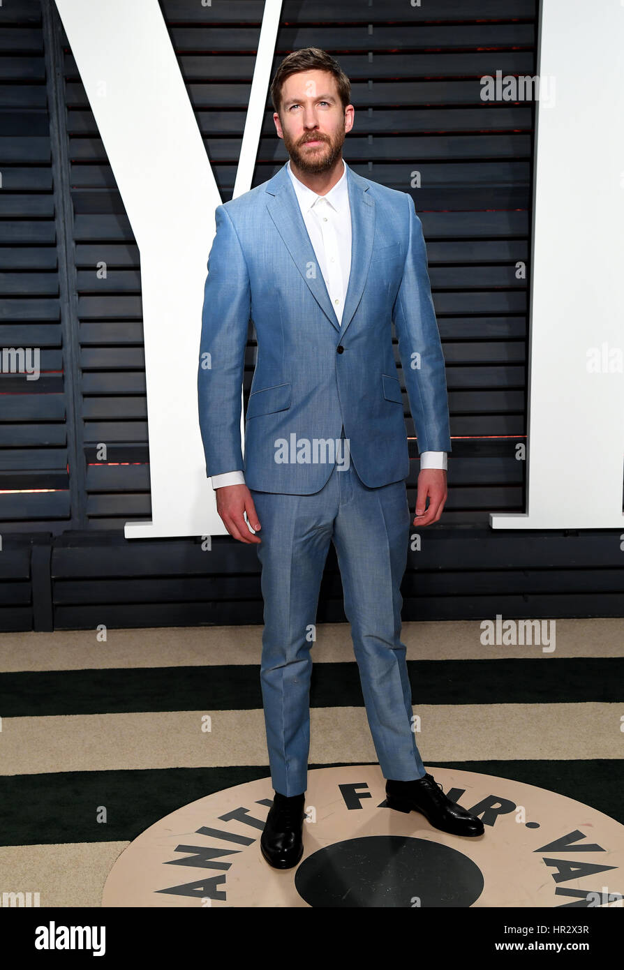Calvin Harris arriving at the Vanity Fair Oscar Party in Beverly Hills ...