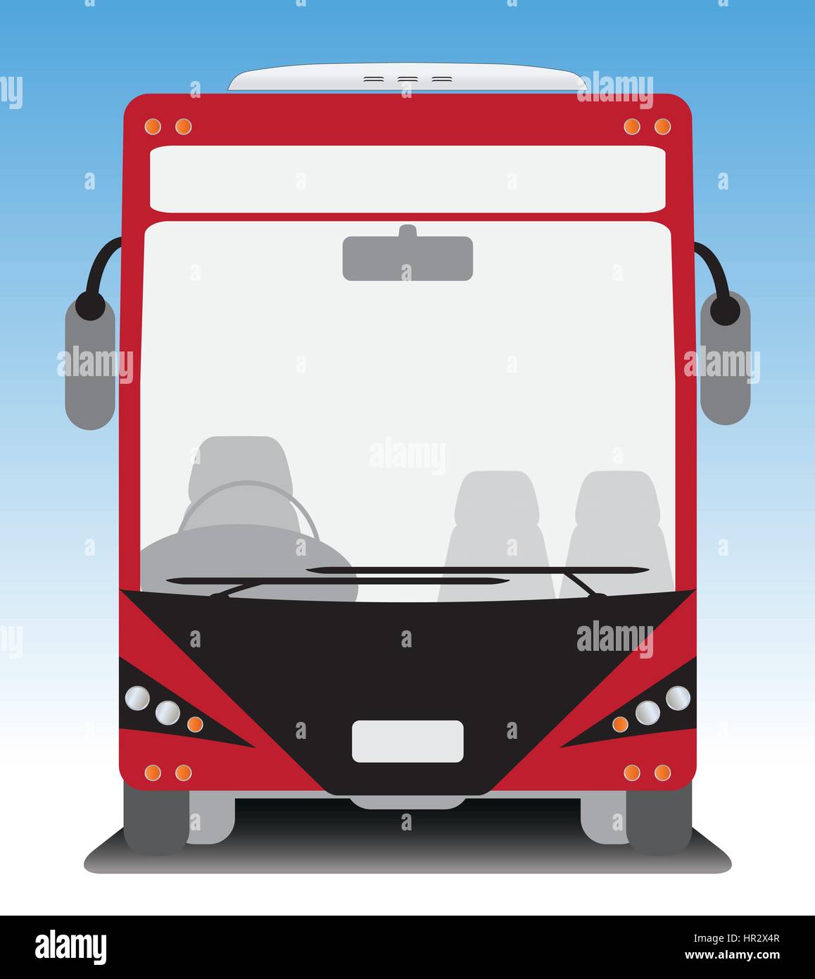Front view of Tourist bus on blue sky background Stock Vector Image ...